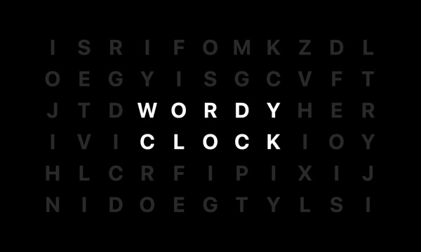 Wordy Clock for Apple TV by Tomas Pollak