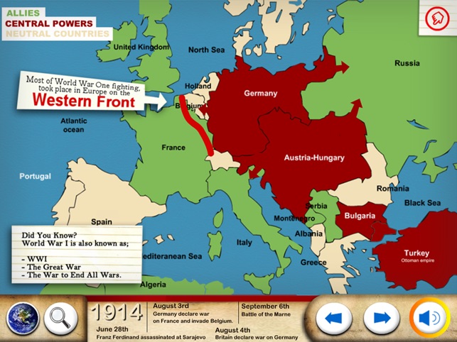 World War 1 Map Of Alliances