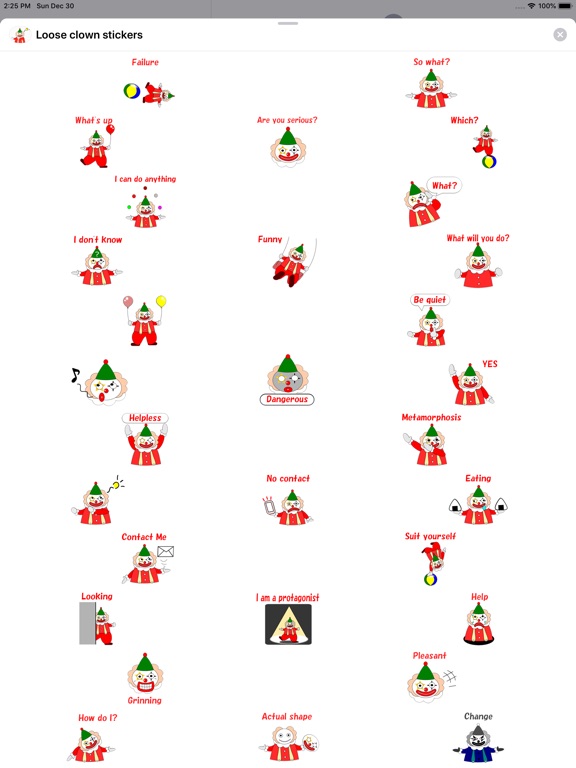Loose clown stickers | Apps | 148Apps