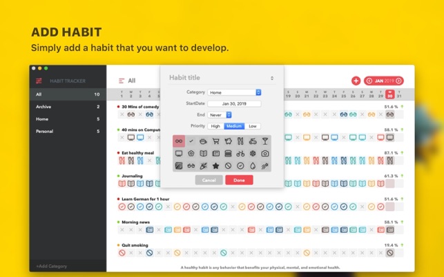 Habit Tracker をmac App Storeで
