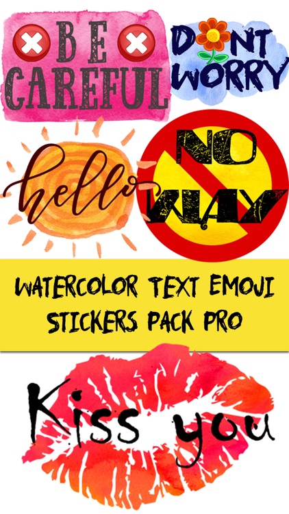 Watercolor Text Emoji Pack Pro for iMessage by Ngo Hiep
