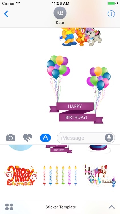 Happy Birthday Party Stickers for iMessage by Dana Zarina