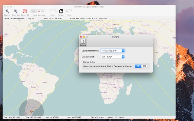 International Space Station Tracker Chart
