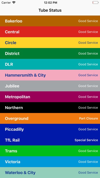 London Tube Status Board by Ian Billings