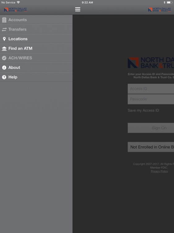 NDBT Business Banking for iPad by North Dallas Bank & Trust Co.