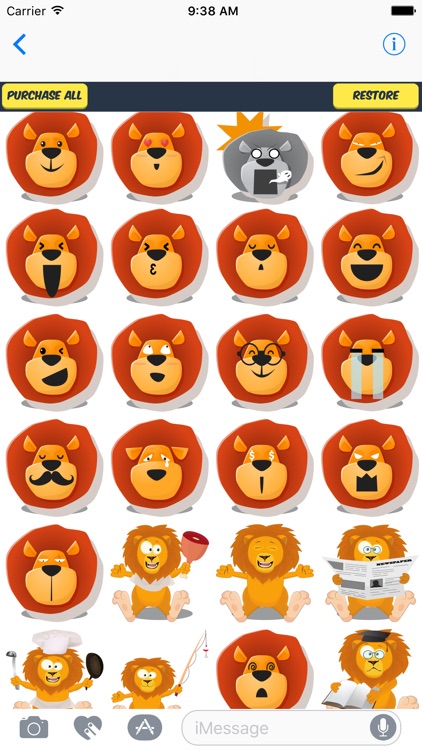 Cute Lion Stickers - Lion Emojis Pack by Ilya Moskovoy
