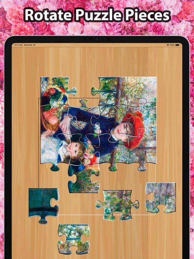 Rotating Jigsaw Puzzles Pieces