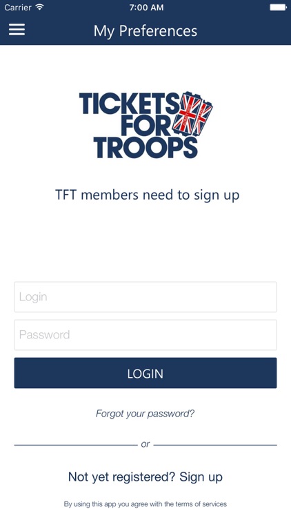 Tickets For Troops Notification App by Tickets For Troops