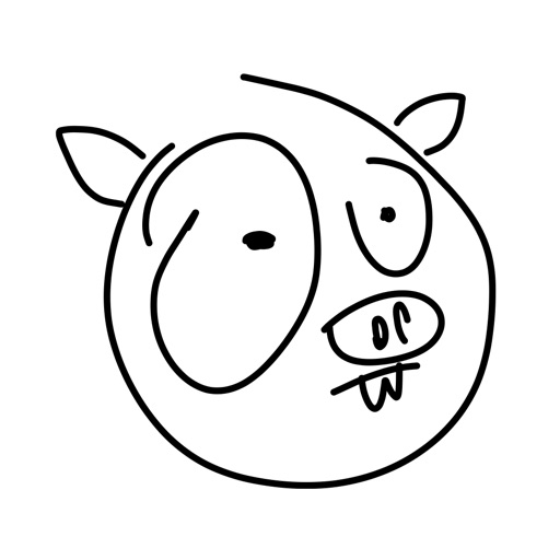 Pig sticker - funny stickers for photos by Cameron Ewart