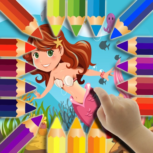 The Cute Mermaid Coloring Book Games by Banyen Thathun