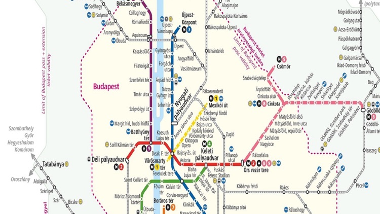 Hungary Budapest Map & Public Transit Route Plan by Janice Ong