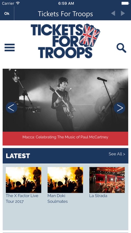 Tickets For Troops Notification App by Tickets For Troops