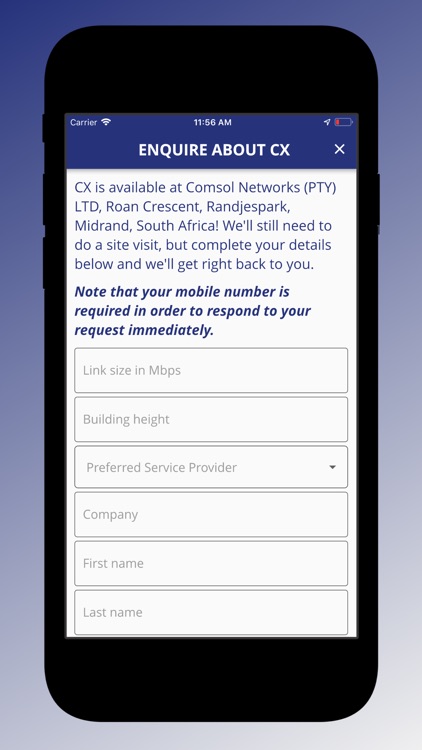 Comsol Coverage by Comsol Networks (PTY) Ltd