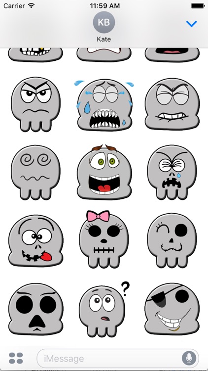 Scary Skeleton Emoji - Skull Stickers & Emojis by Khang Trong