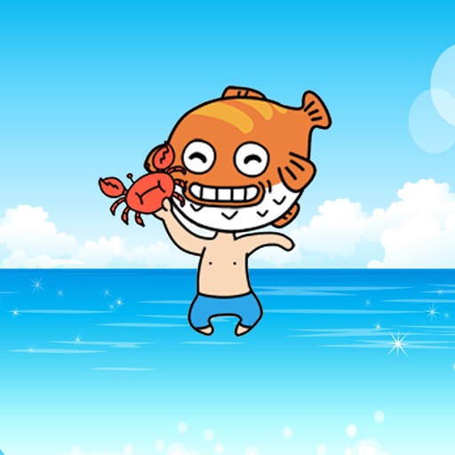 Lovely Fish Man Gif Stickers by Lieu Lam