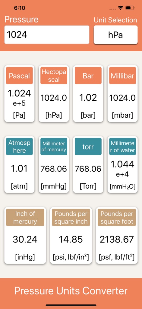 Pressure Units Converter - Utilities App | MWM