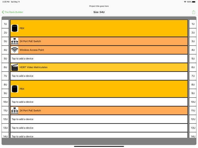 Excel Server Rack Template