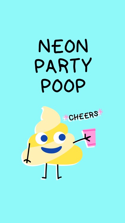 Neon Party Poop Stickers by Victoria YoHsuan Horng