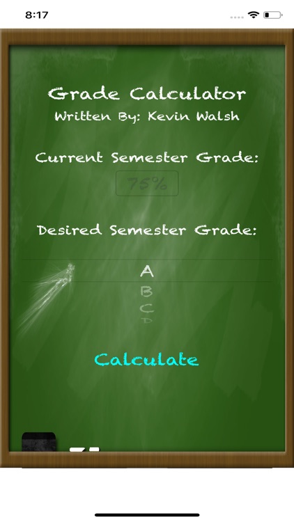 Semester Grade Calculator by Kevin Walsh