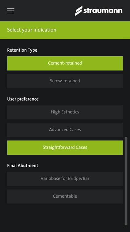 Prosthetic Selection Guide by Straumann
