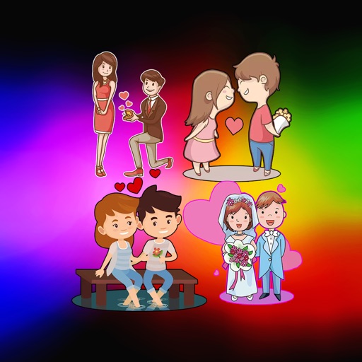 Couple Love cute Stickers Pack by mourad sebaaoui