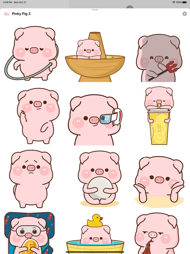 Pig Apple Sticker Crazy Pink Pig Stickers On The App Store