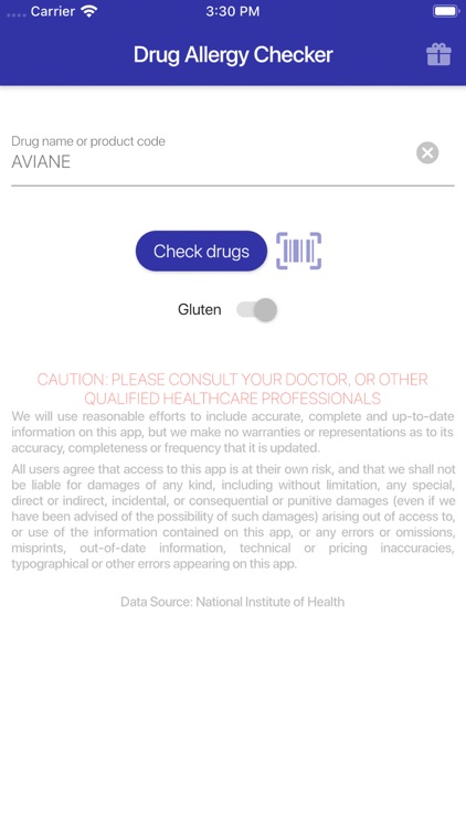 Drug Allergy Checker - Gluten by Windarto Suseno