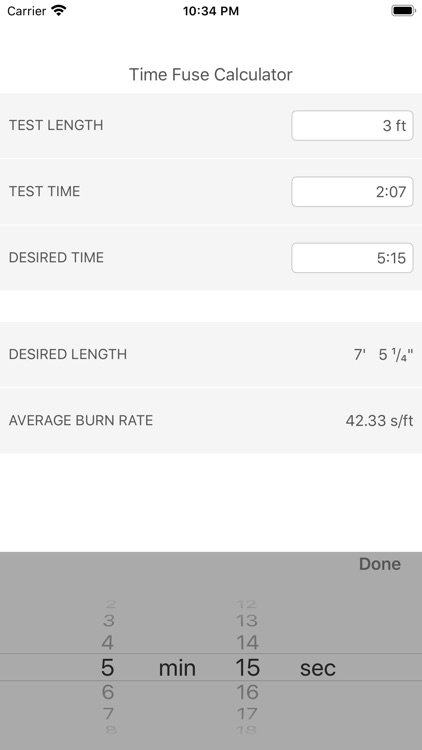 Time Fuse Calculator by Scott Richards