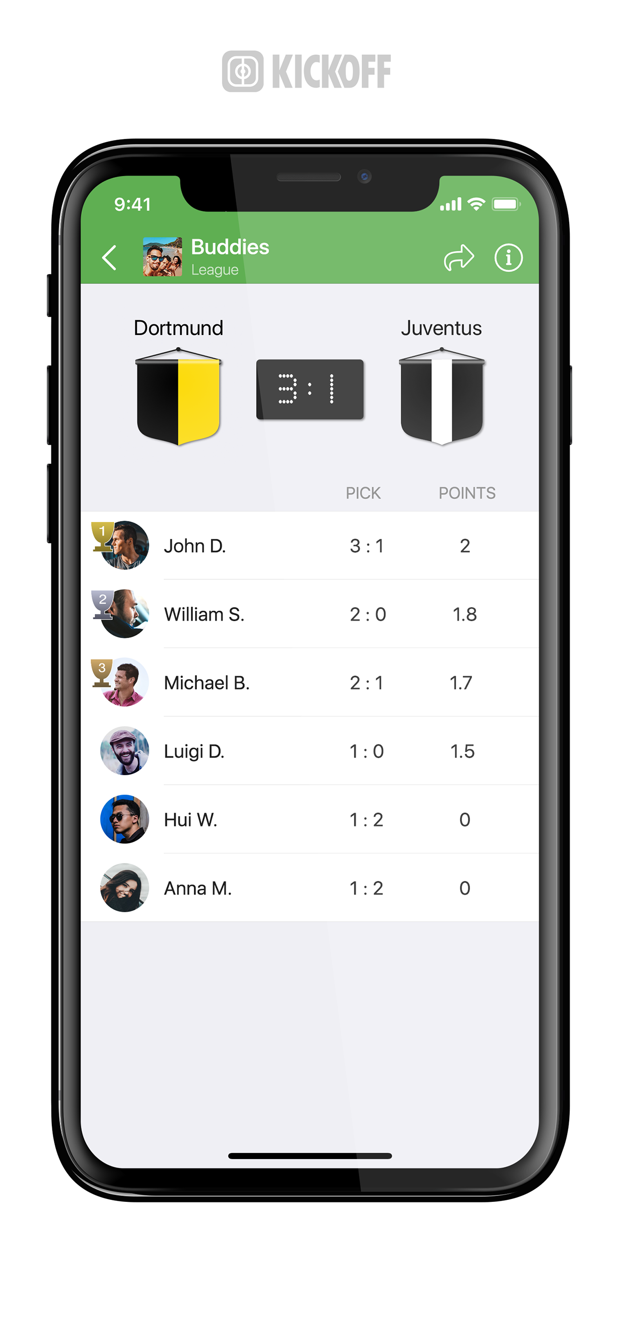 Kickoff prediction store
