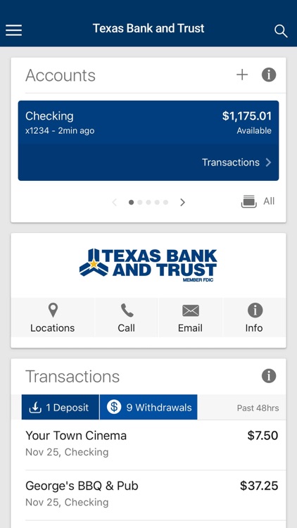 Texas Bank and Trust Mobile by Texas Bank and Trust Company