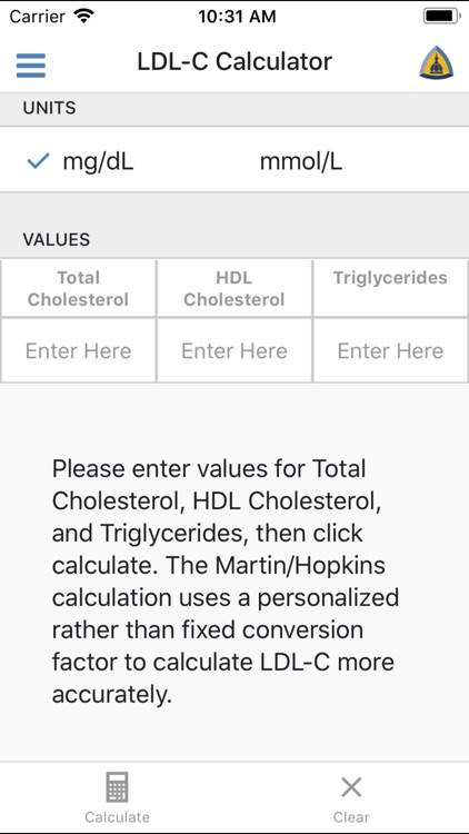 LDL Cholesterol Calculator by Johns Hopkins Digital