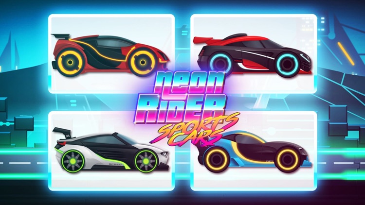 Neon Rider Drives Sports Car by Tiny Lab Productions