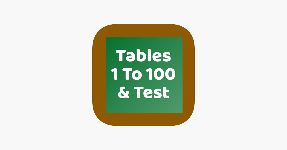 maths Tables 1 To 100 And Quiz On The App Store