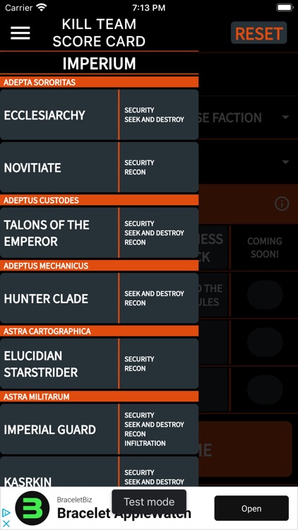 Kill Team Score Card by CrossFire Games