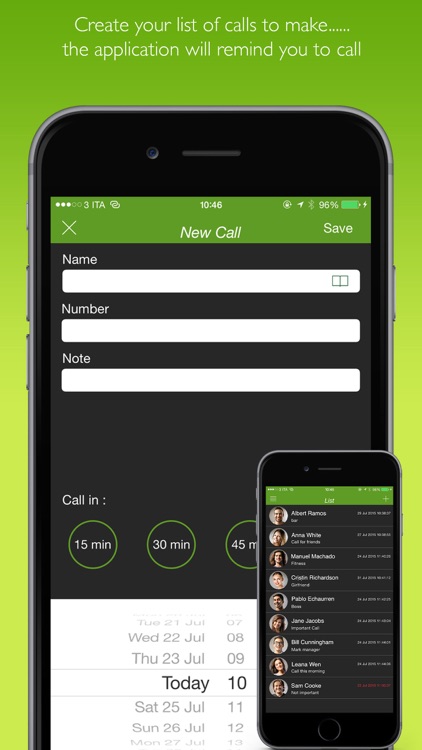 Call Later - phone scheduler by Giacomo Guglielmi