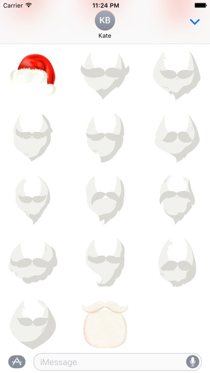 Santa Hat and Beard Stickers by Dave Rice
