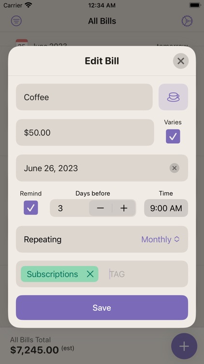 Billpad - Bill Logger by Oscar De Moya