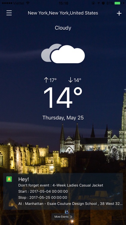 Weather Forecast & Event Reminders by Du Dong