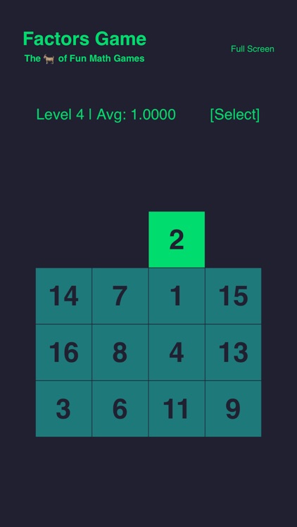 Factors Game by Michael Nitowski