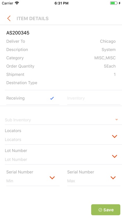 Goods Receipt Oracle Ebs App By Squeeze Mobility