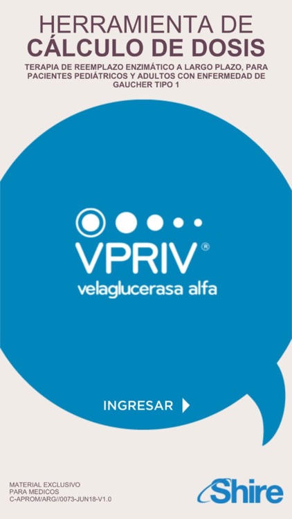 Calculo de Dosis VPRIV by Shire U.S. Inc