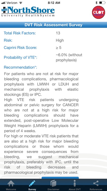 Caprini DVT Risk by NorthShore University HealthSystem