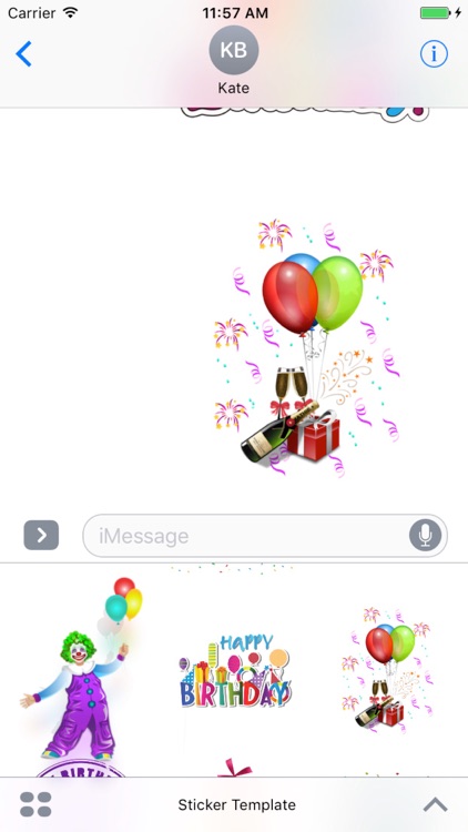 Happy Birthday Party Stickers for iMessage by Dana Zarina