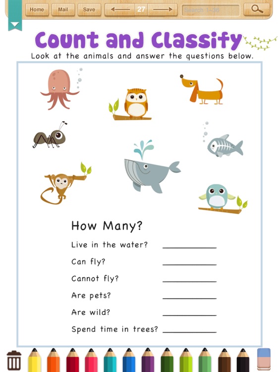 Kids Math-Sort&Classify Worksheets(Kindergarten) by ShiXian Li