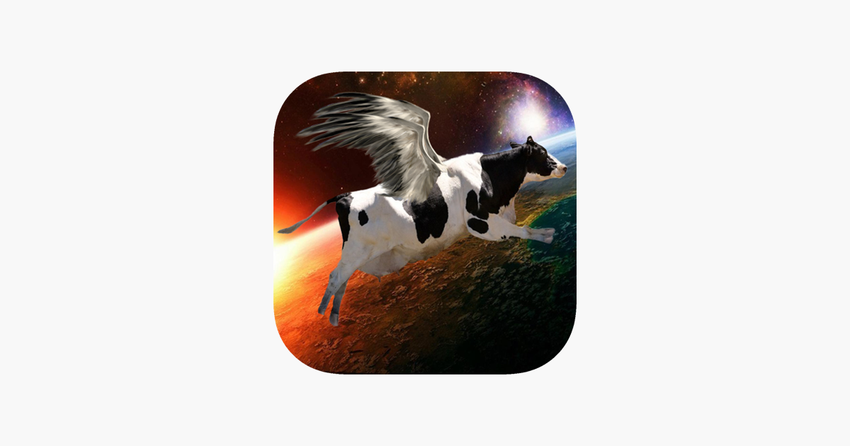 ‎Flying Cow Rescue Galaxy Game : The Super Cow Flying Simulator Game of ...