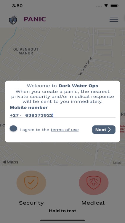 Dark Water Ops Panic App by ZENDASCAPE PTY LTD