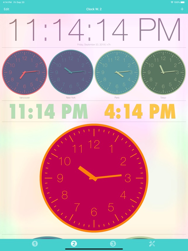 Clock Widget on large the