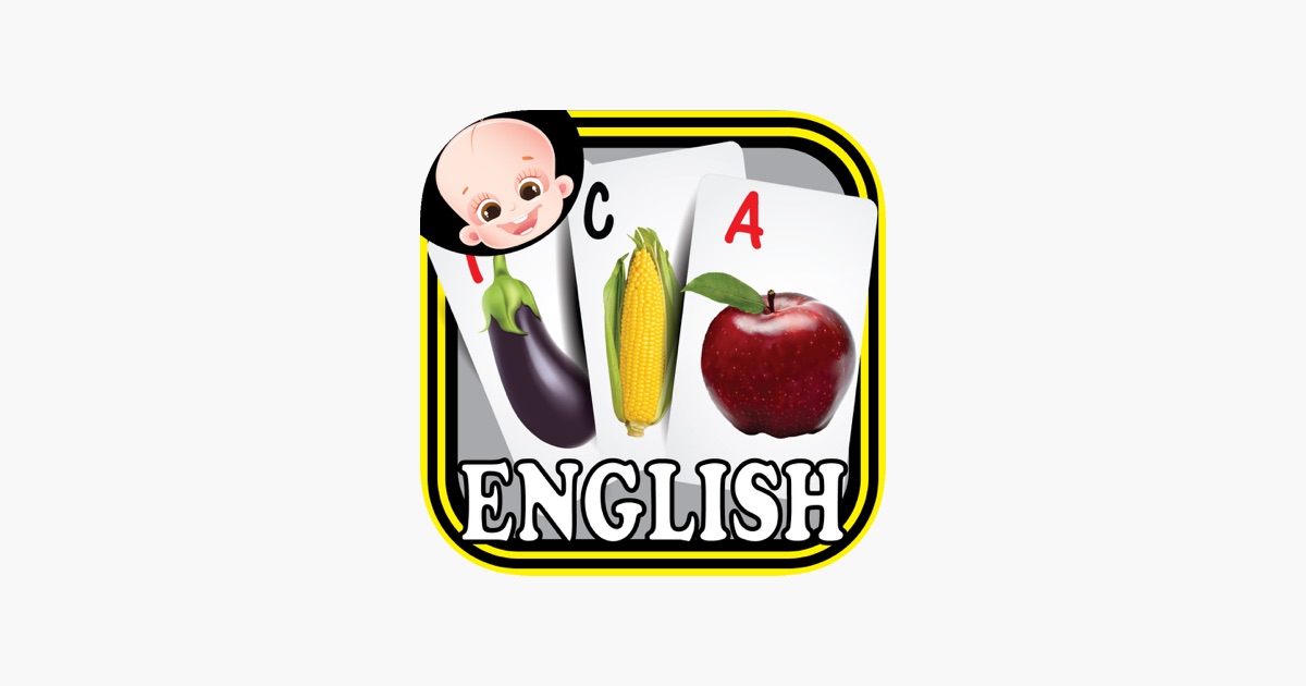 ‎Kids Fruits & Vegetables ABC Alphabets flash cards for preschool ...