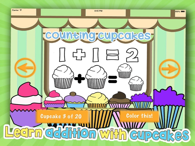 Counting Cupcakes - A Sweet Addition Paint and Color Book by Ellen Castel