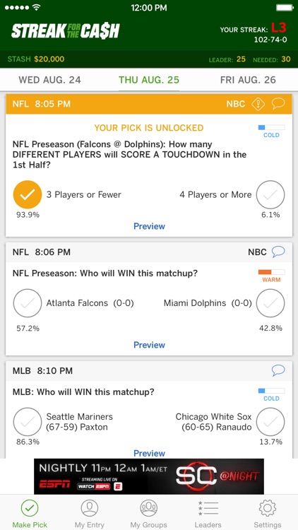 ESPN Streak for the Cash by ESPN